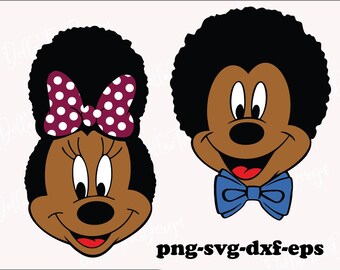 African American Minnie and Mickey Svg, Black Woman and Black Men Svg ...
