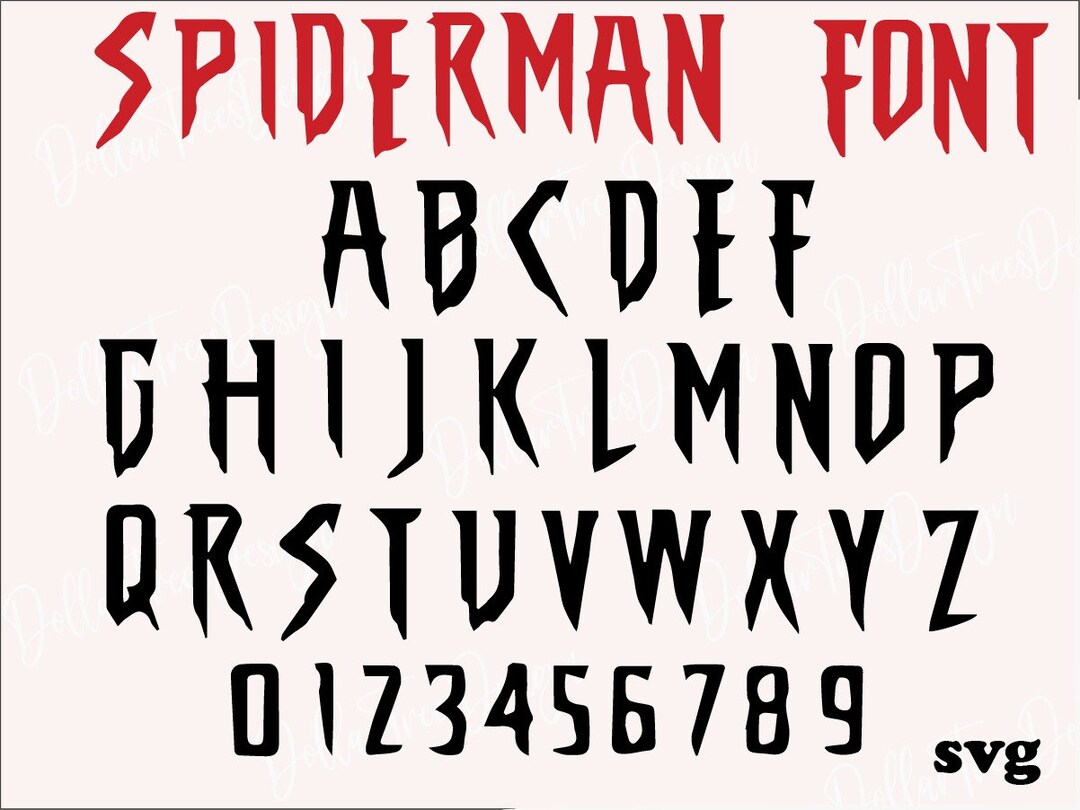 Spiderman Font Svg,spıder Font| Ttf | Svg | Eps | Png | Cricut ...
