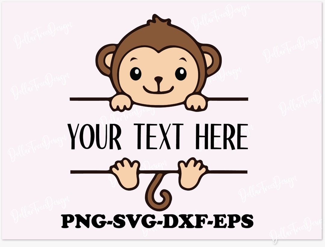Cute Monkey Monkey Monogram SVG Monkey SVG Split Monkey - Etsy