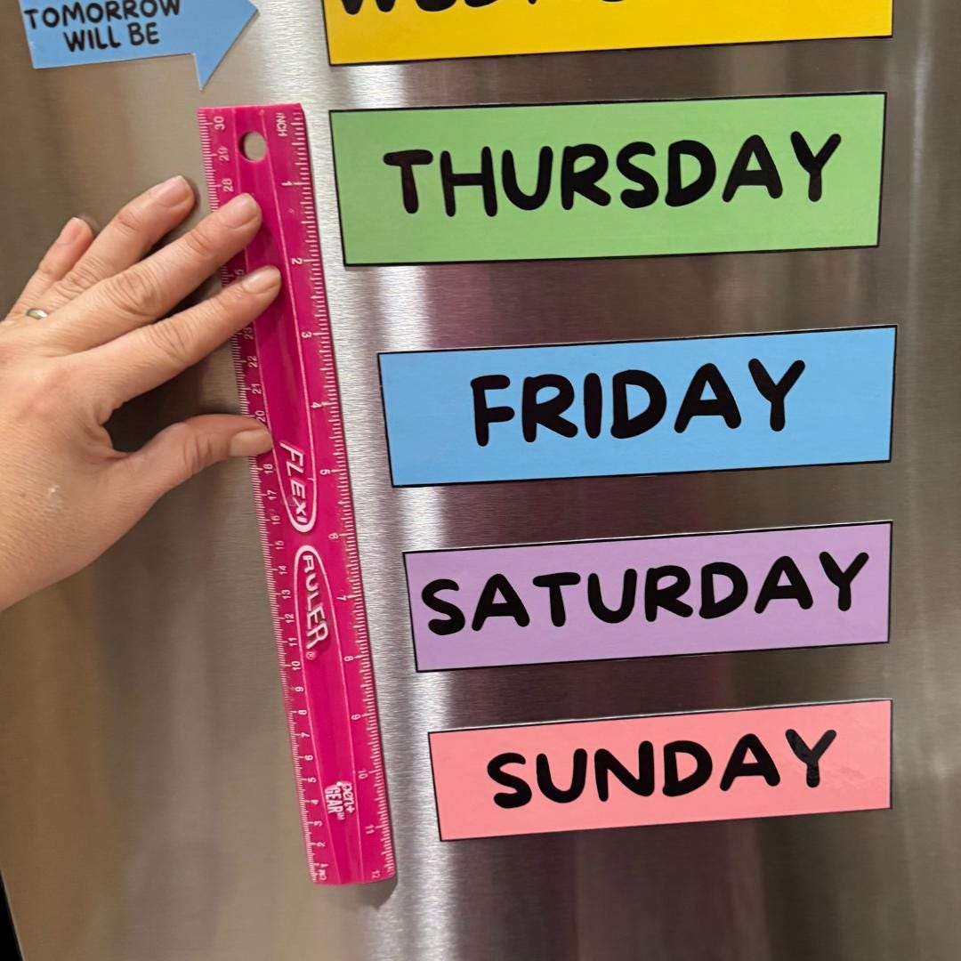 Magnetic Days of the Week Chart for Kids - Learning Calendar With ...