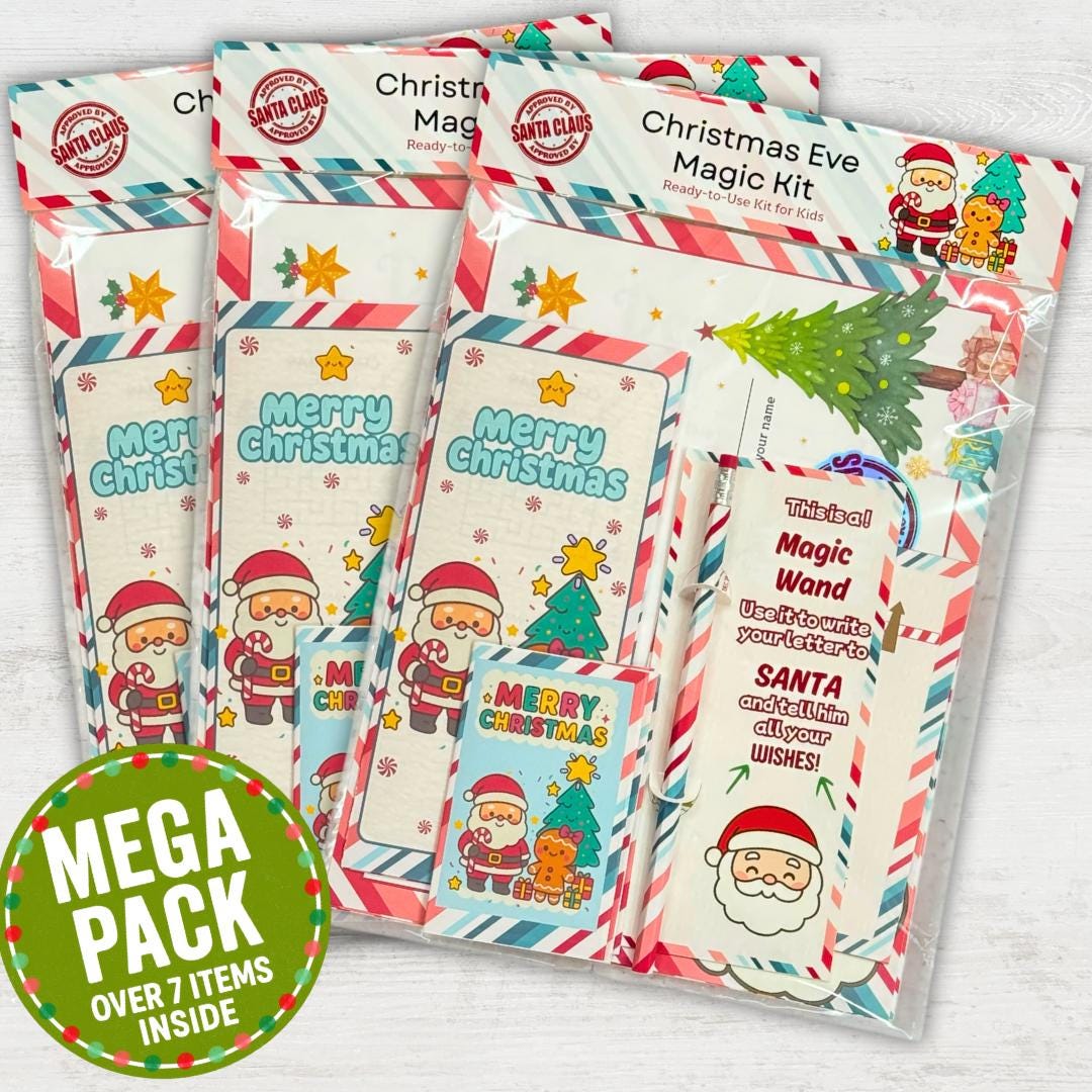 Kids Christmas Activity Set • Santa Letter Kit • North Pole Certificate ...