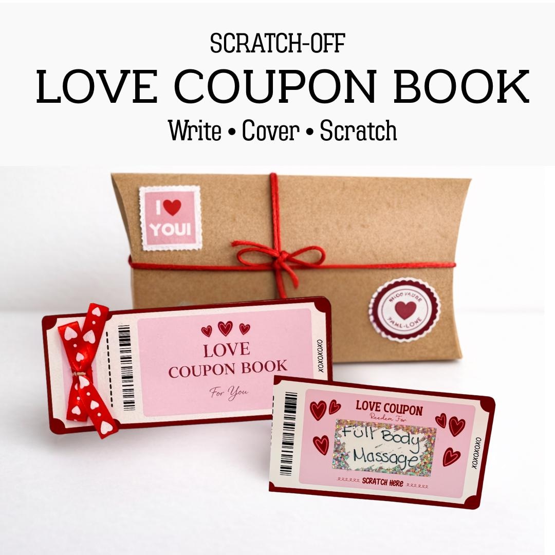 Scratch off Love Coupon Book | Romantic Coupon Book for Couples | Blank ...