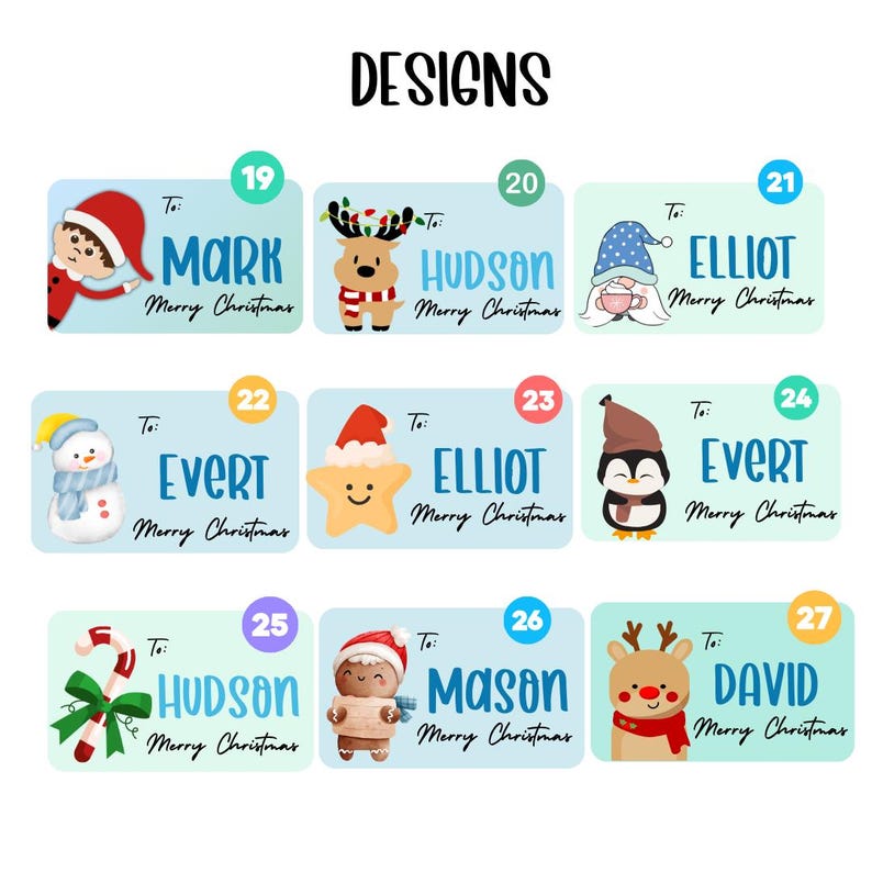 Personalized Kids Christmas Stickers · Custom Name Labels for Holiday ...