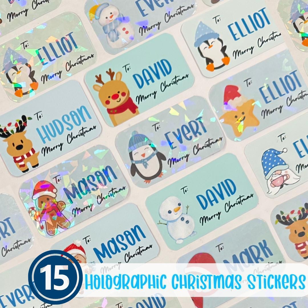 Personalized Kids Christmas Stickers · Custom Name Labels for Holiday ...