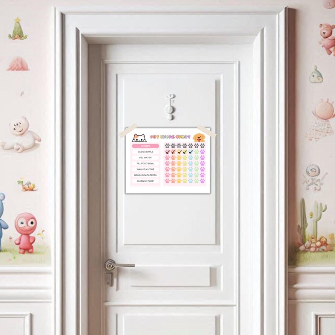 Pet Chore Chart for Kids – Editable Canva Template | Printable Pet ...