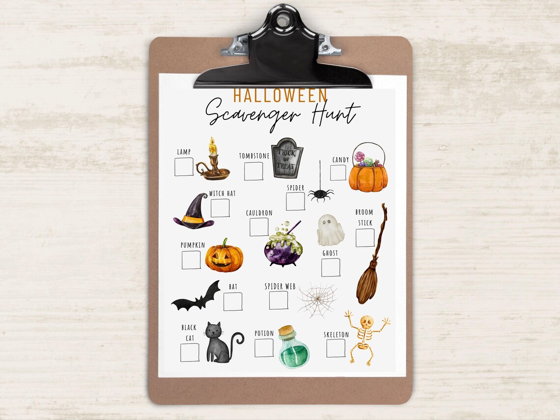 Halloween Scavenger Hunt Activity, Halloween Activity for Kids, Autumn ...