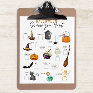 Halloween Scavenger Hunt Activity, Halloween Activity for Kids, Autumn ...