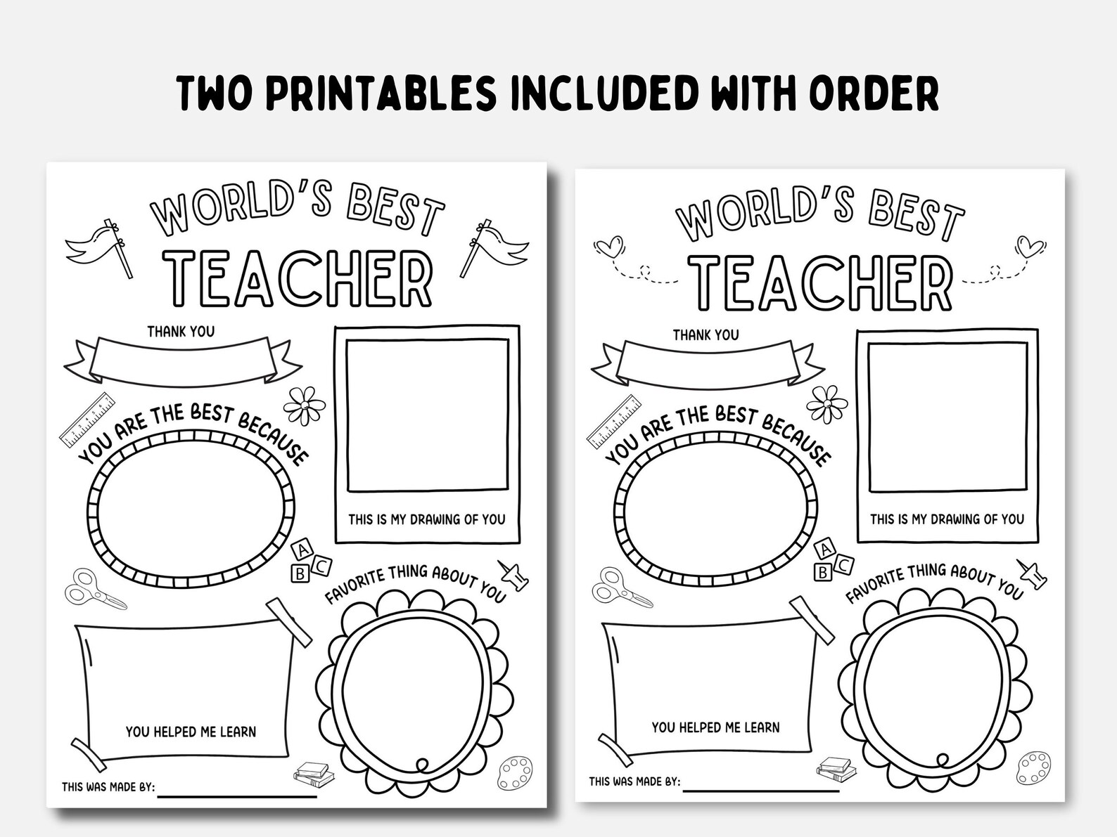 All About My Teacher Printable, Classroom Activity (PDF) - Etsy
