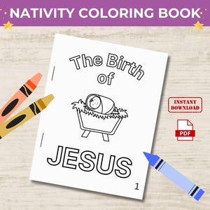 Nativity Advent Coloring Page Activity, Bible Verses (digital Download ...