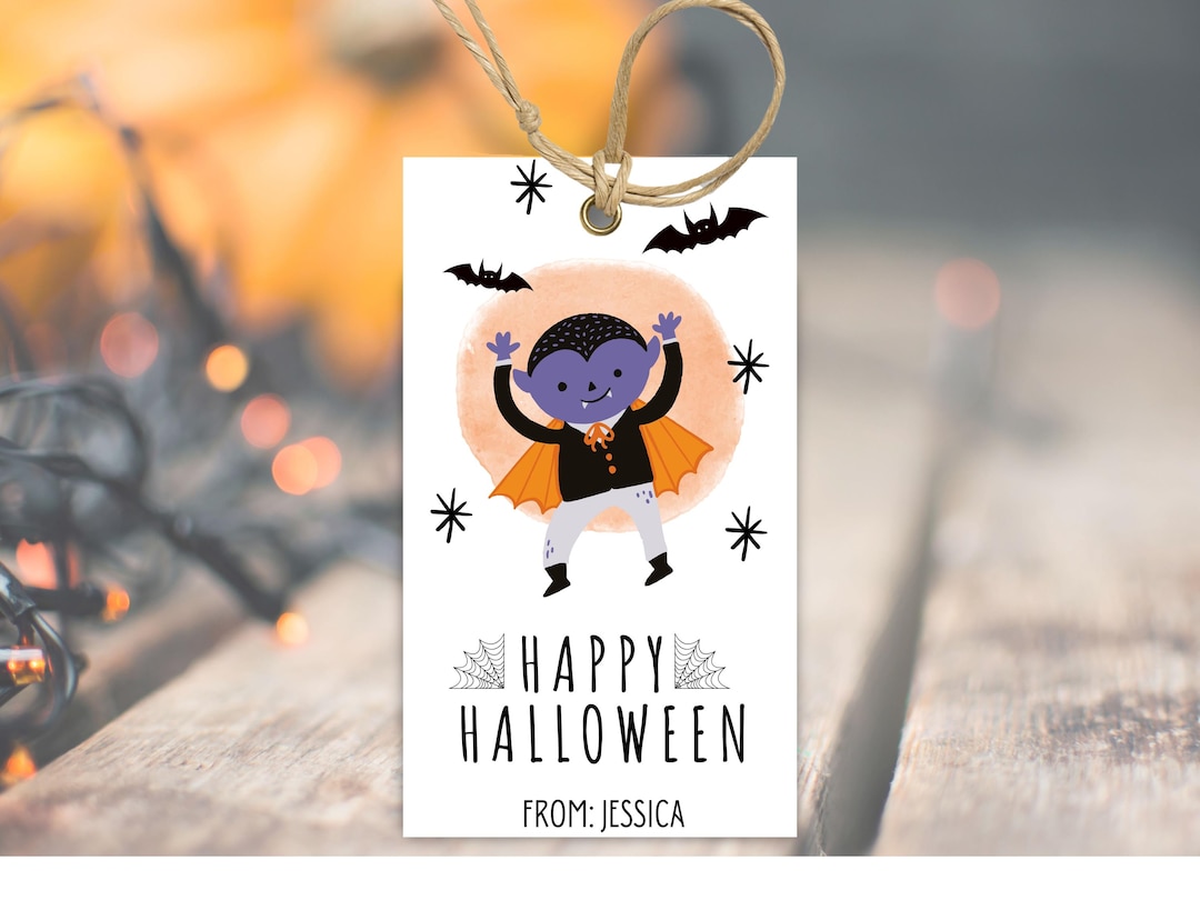 Editable Halloween Gift Tags, Ghost Treat Tag, Trick or Treat Favor ...