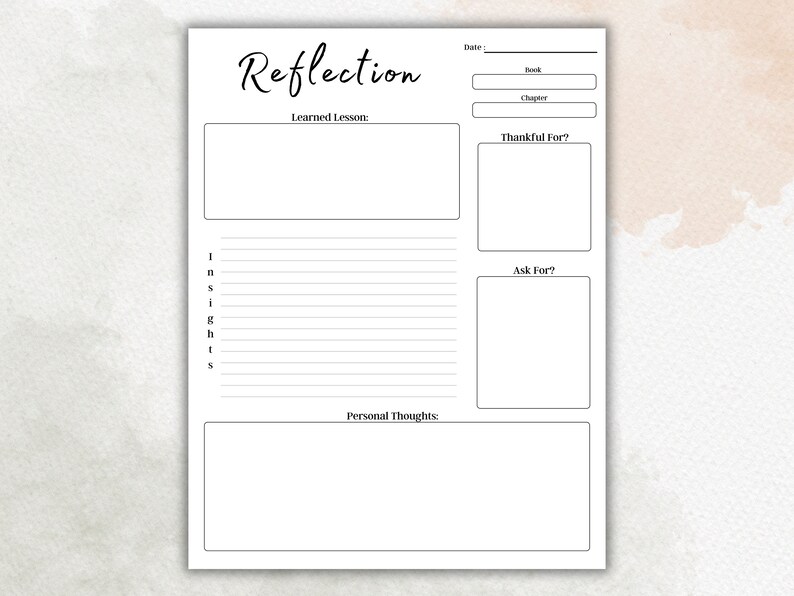 Bible Study Journal Printable, SOAP, Reflection (digital Download) - Etsy