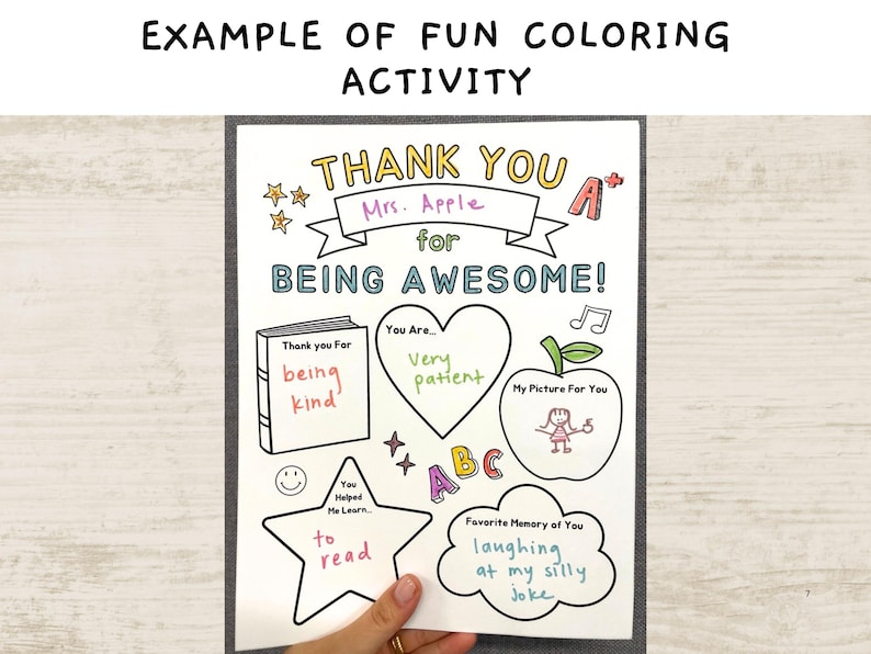 Teacher Appreciation Coloring Page, Thank You Card (PDF) - Etsy