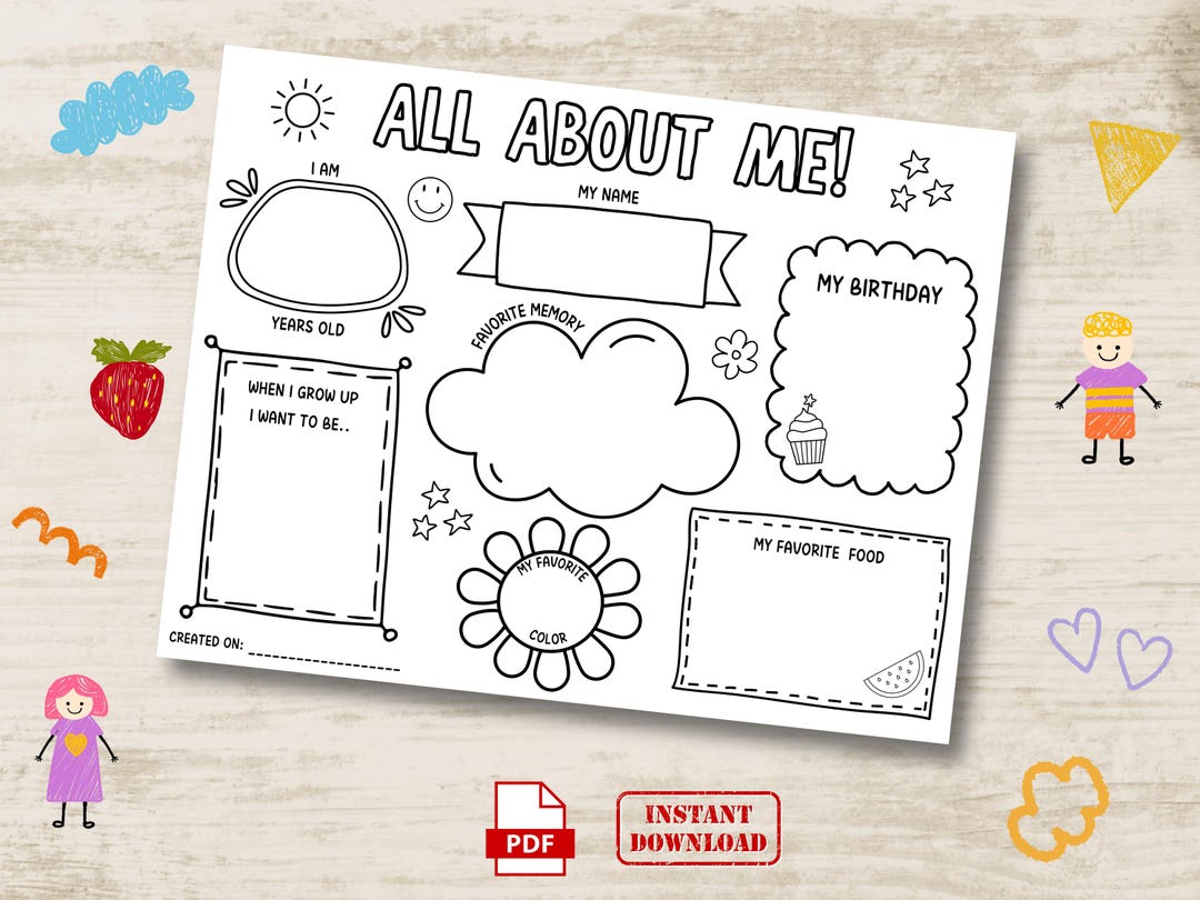 Star Student All About Me Printable: Classroom Coloring Page (PDF & JPG ...