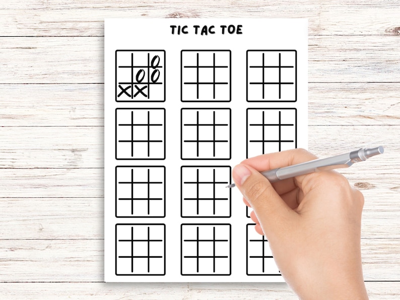 Pen and Paper Printable Games, Tic Tac Toe, Connect Four, Hangman and ...