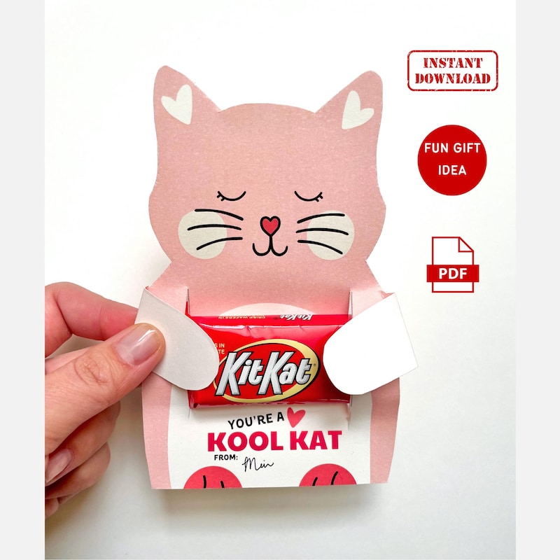 Valentine Card Kit Kat - Etsy