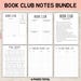 Book Club Discussion Template, Book Review Printables (digital Download ...