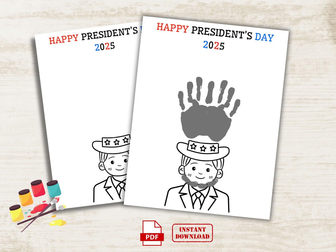 President's Day Handprint Activity, Preschool Handprint Activity, Kid's ...