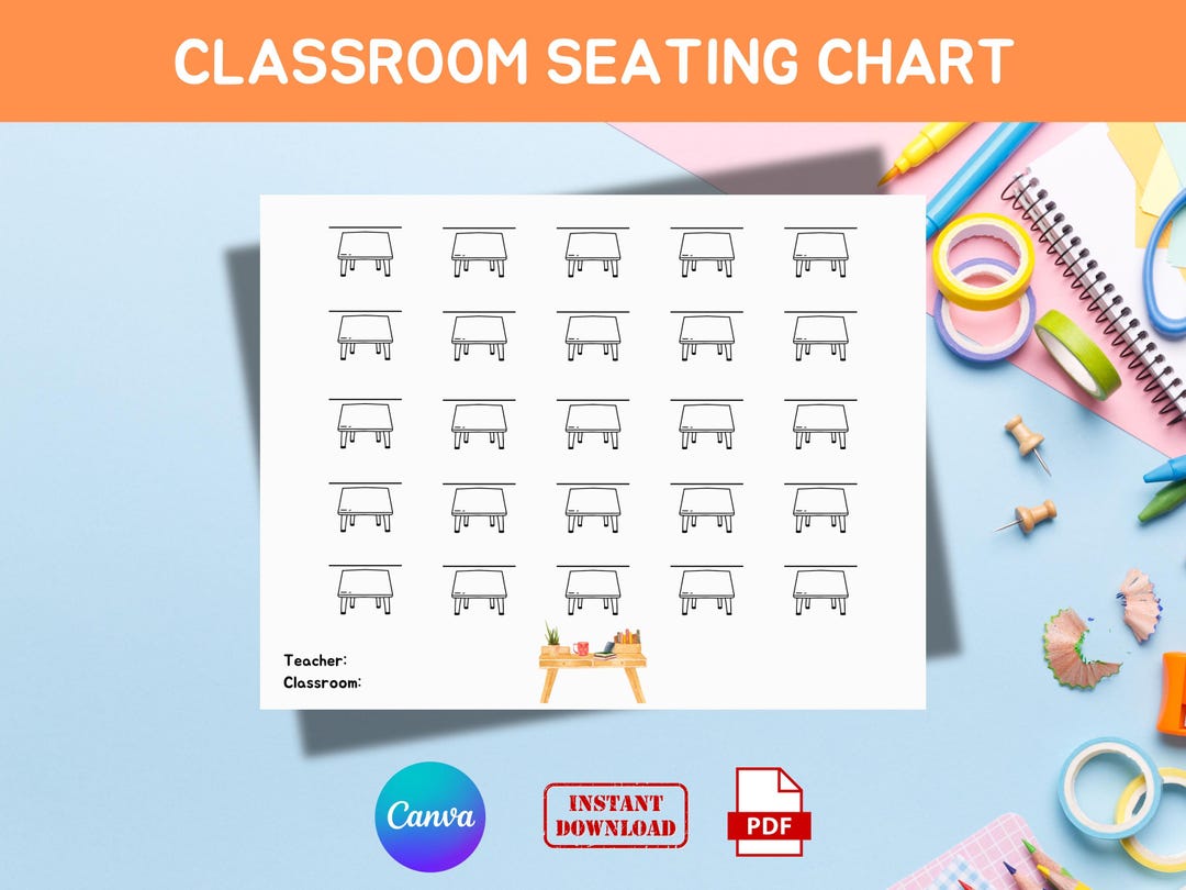 Teacher Classroom Seating Chart Template, Teacher Table Planner ...