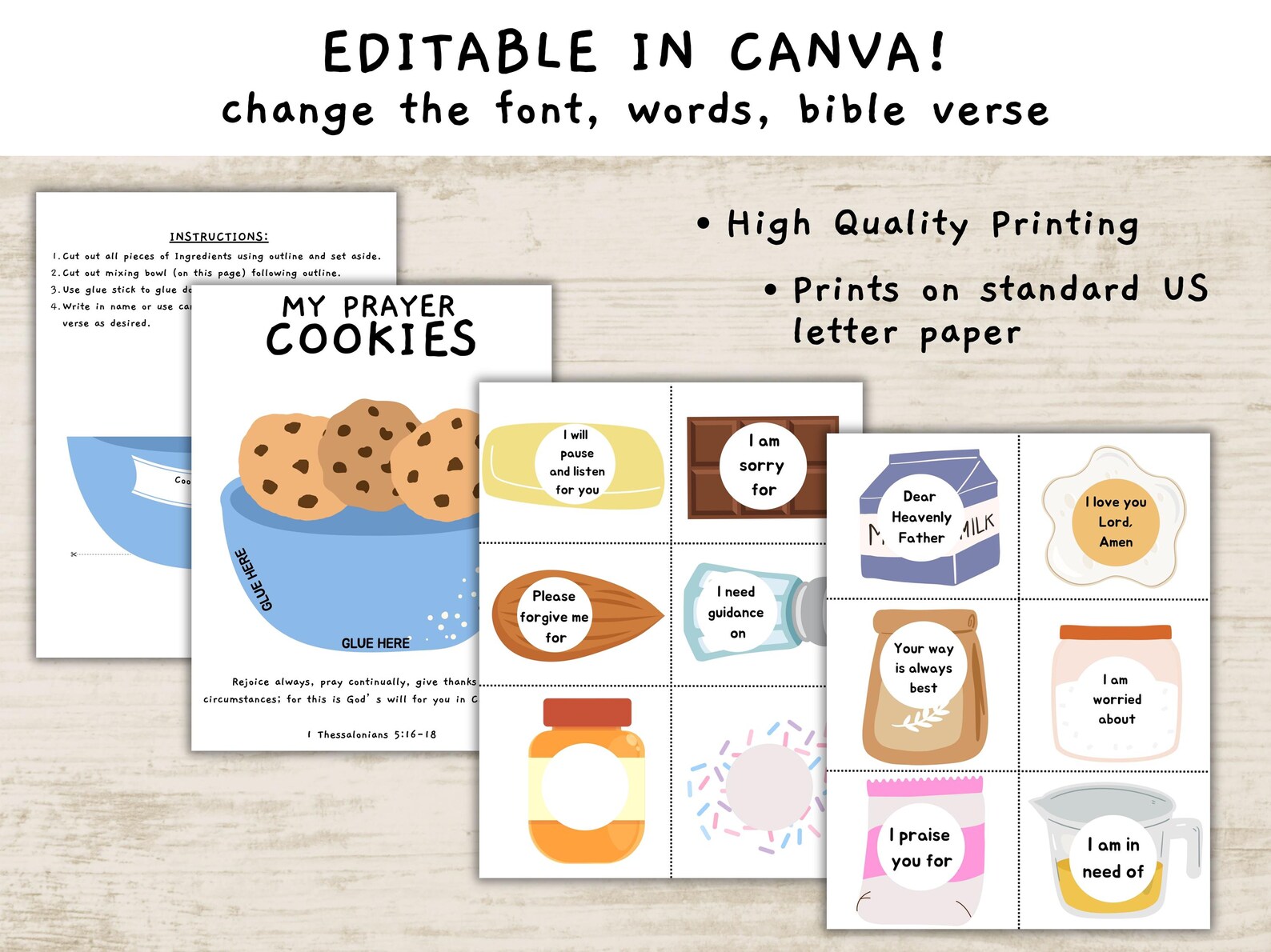 Editable Prayer Cookie Activity, Kids Prayer Activity, Kids Pray Guide ...