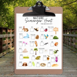 Nature Scavenger Hunt Printable, Outdoor Nature Walk Learning Activity ...