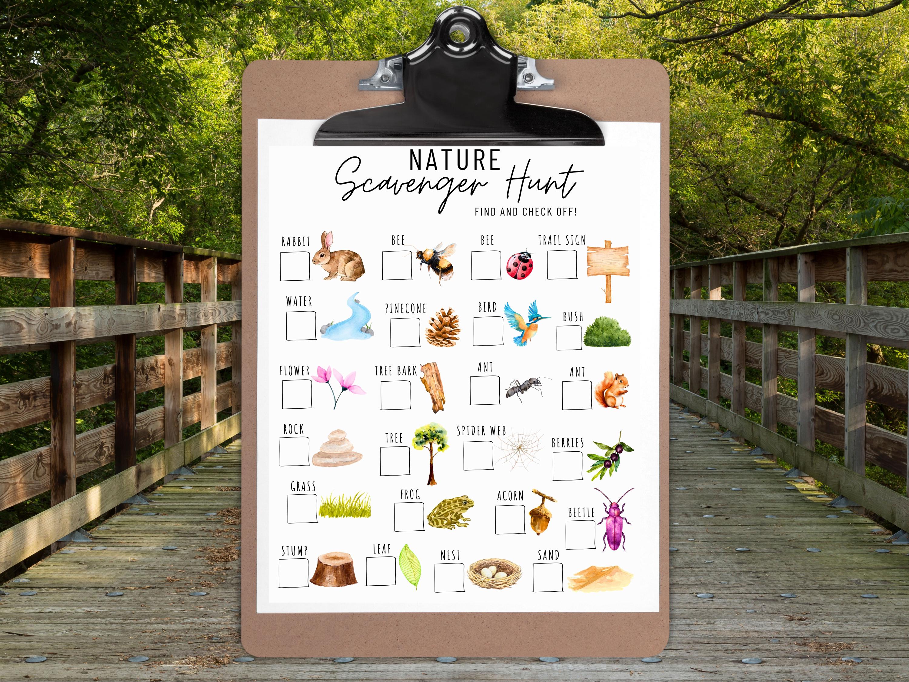 Nature Scavenger Hunt Printable, Outdoor Nature Walk Learning Activity ...