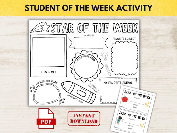 Printable Student Of The Week Poster
