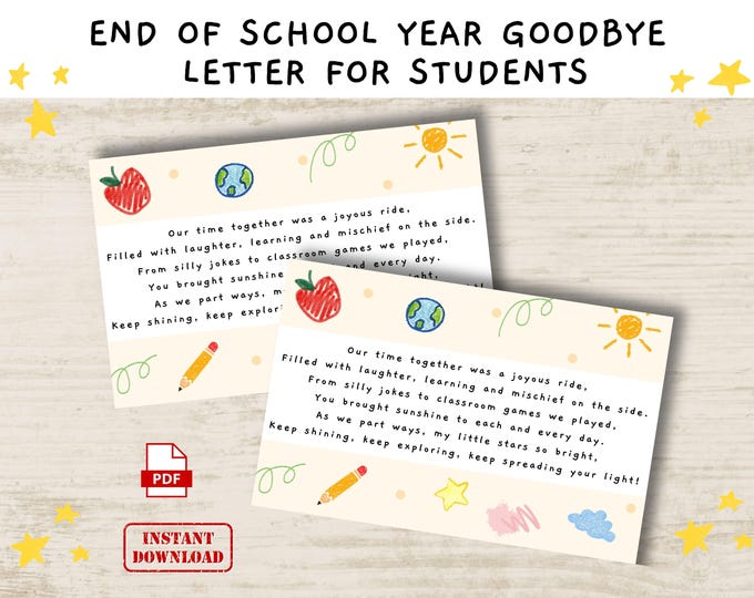 End of Year Letter for Students & Families – Teacher Edition - Etsy Canada