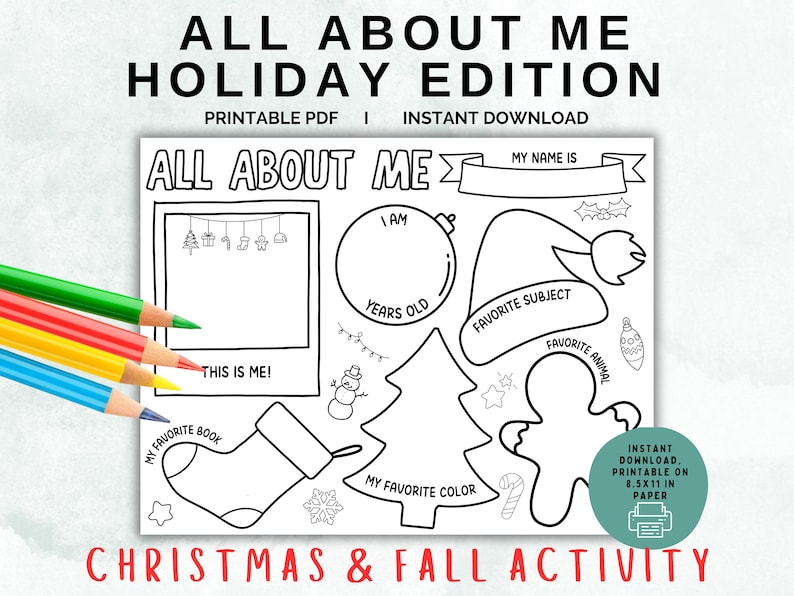 All About Me Activity, Classroom Worksheet Kids, Get to Know Me ...