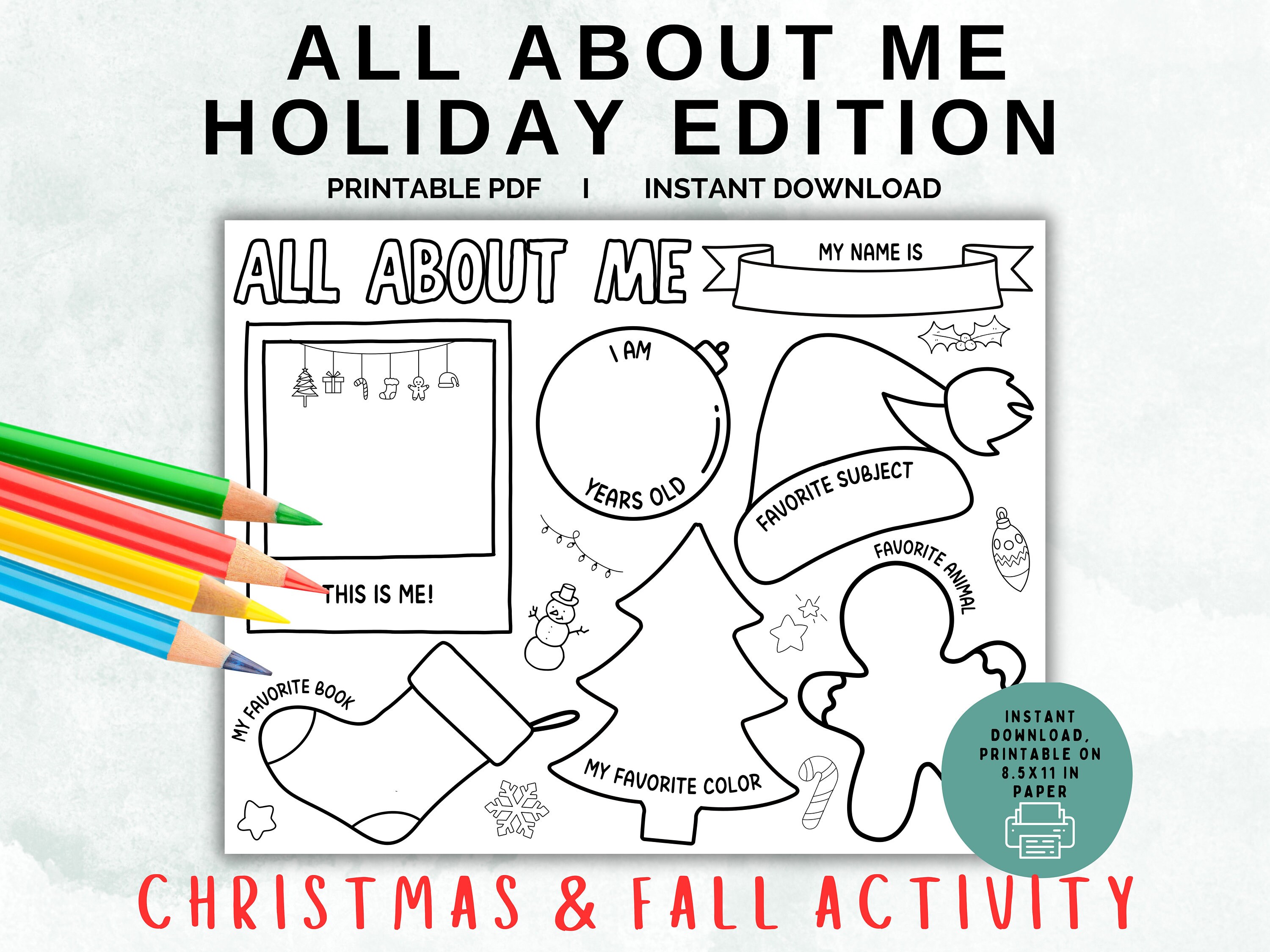 All About Me Activity, Classroom Worksheet Kids, Get to Know Me ...