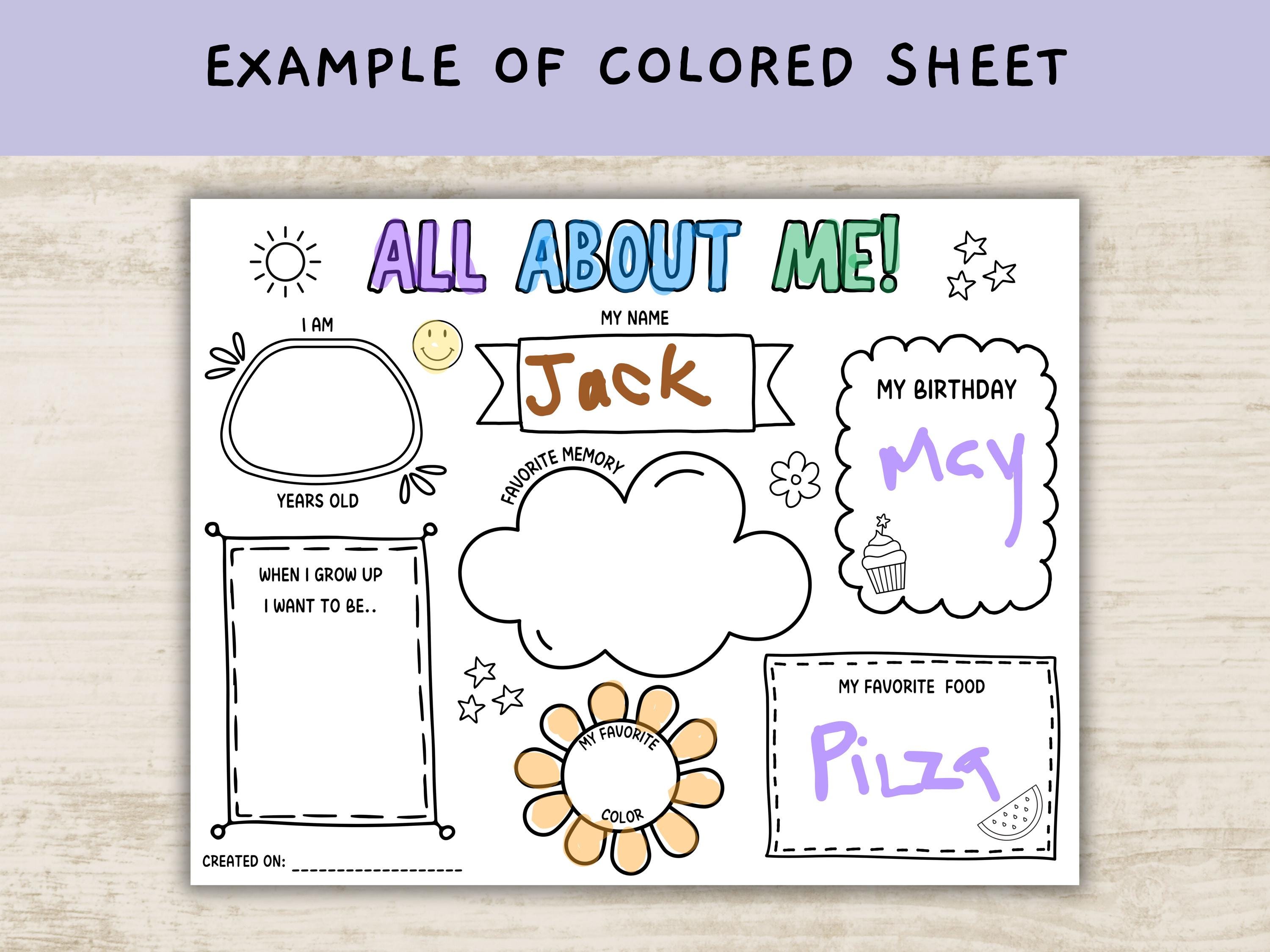 Star Student of the Week Printable Template – All About Me Worksheet ...