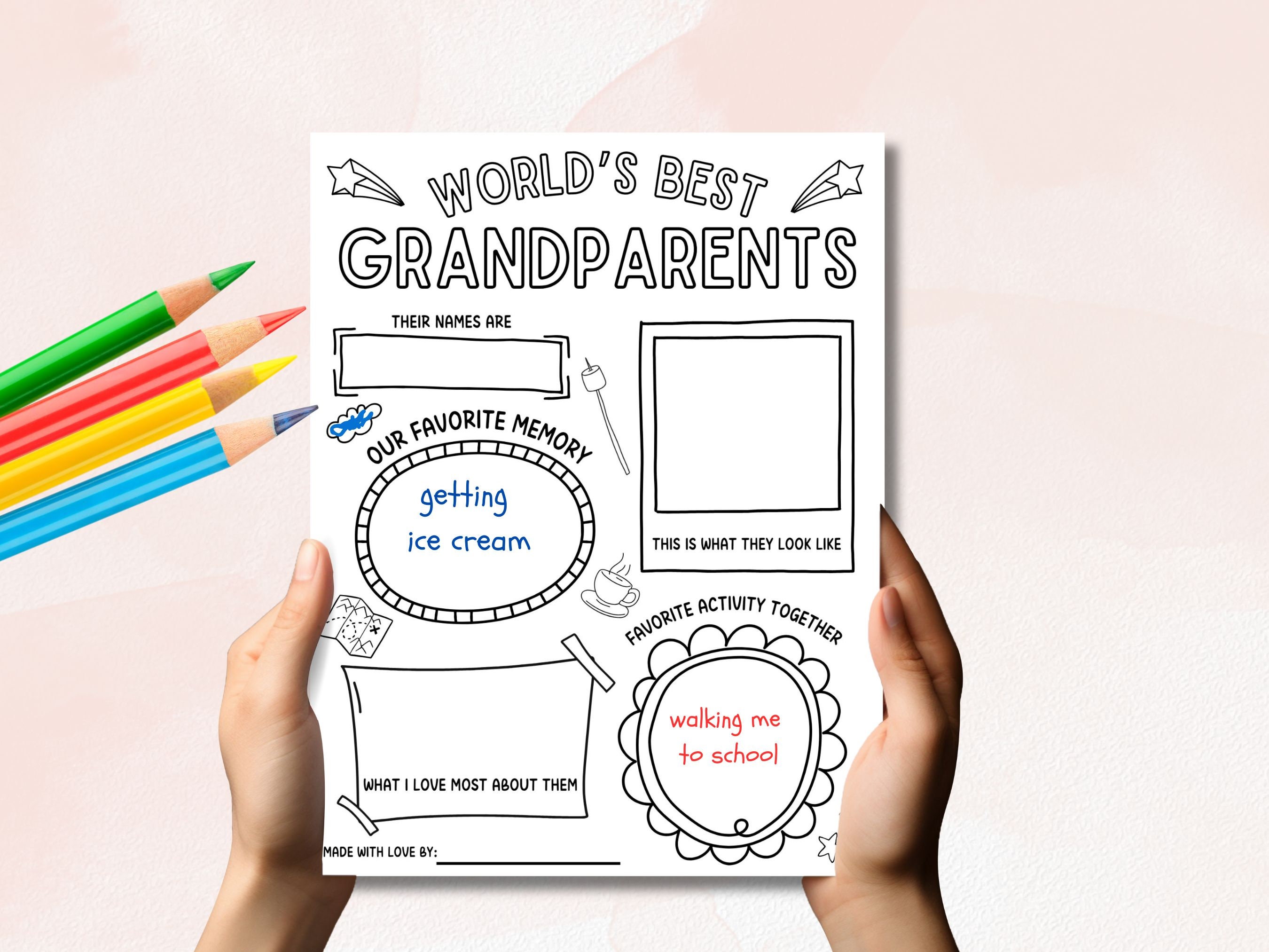 All About My Grandma & Grandpa Printable, Grandparents Day Activity ...