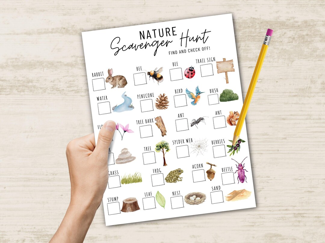 Nature Scavenger Hunt Printable, Outdoor Nature Walk Learning Activity ...