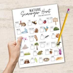 Nature Scavenger Hunt Printable, Outdoor Nature Walk Learning Activity ...