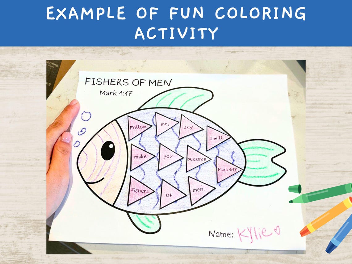 Fish Bible Craft for Kids, Bible Activity, Summer Christian Activity ...