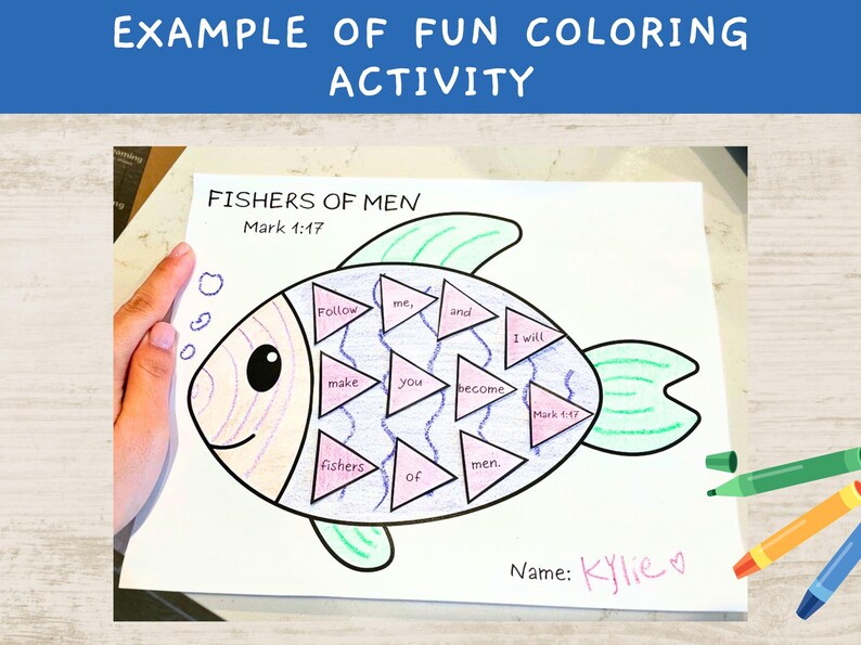 Fish Bible Craft for Kids, Bible Activity, Summer Christian Activity ...