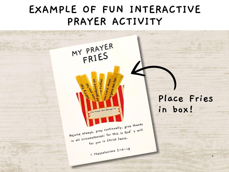 Editable Prayer Fries Bible Activity, Kids Prayer Activity, Sunday ...