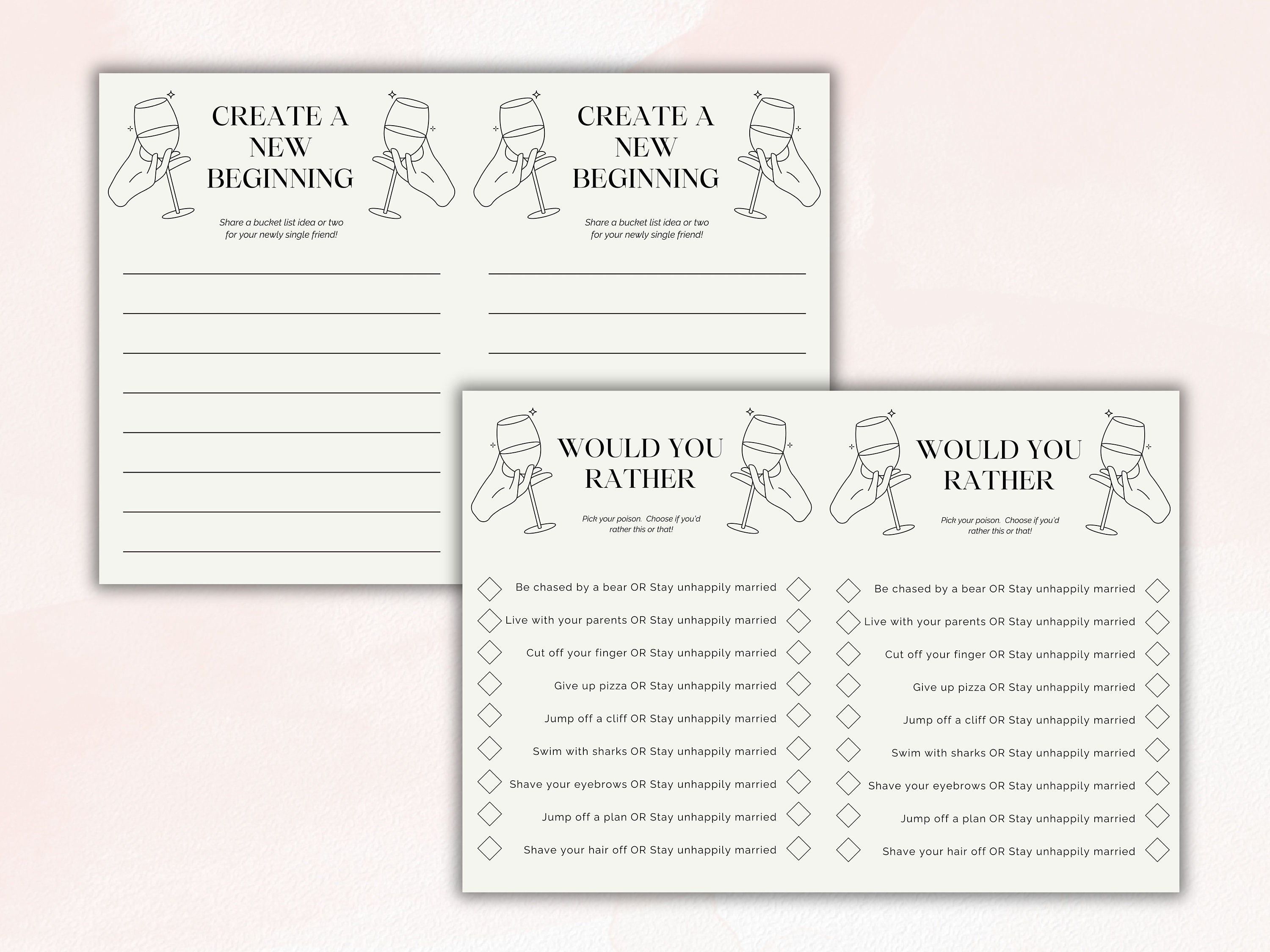 Divorce Party Games Bundle Printable, Breakup Party Games, Divorce ...