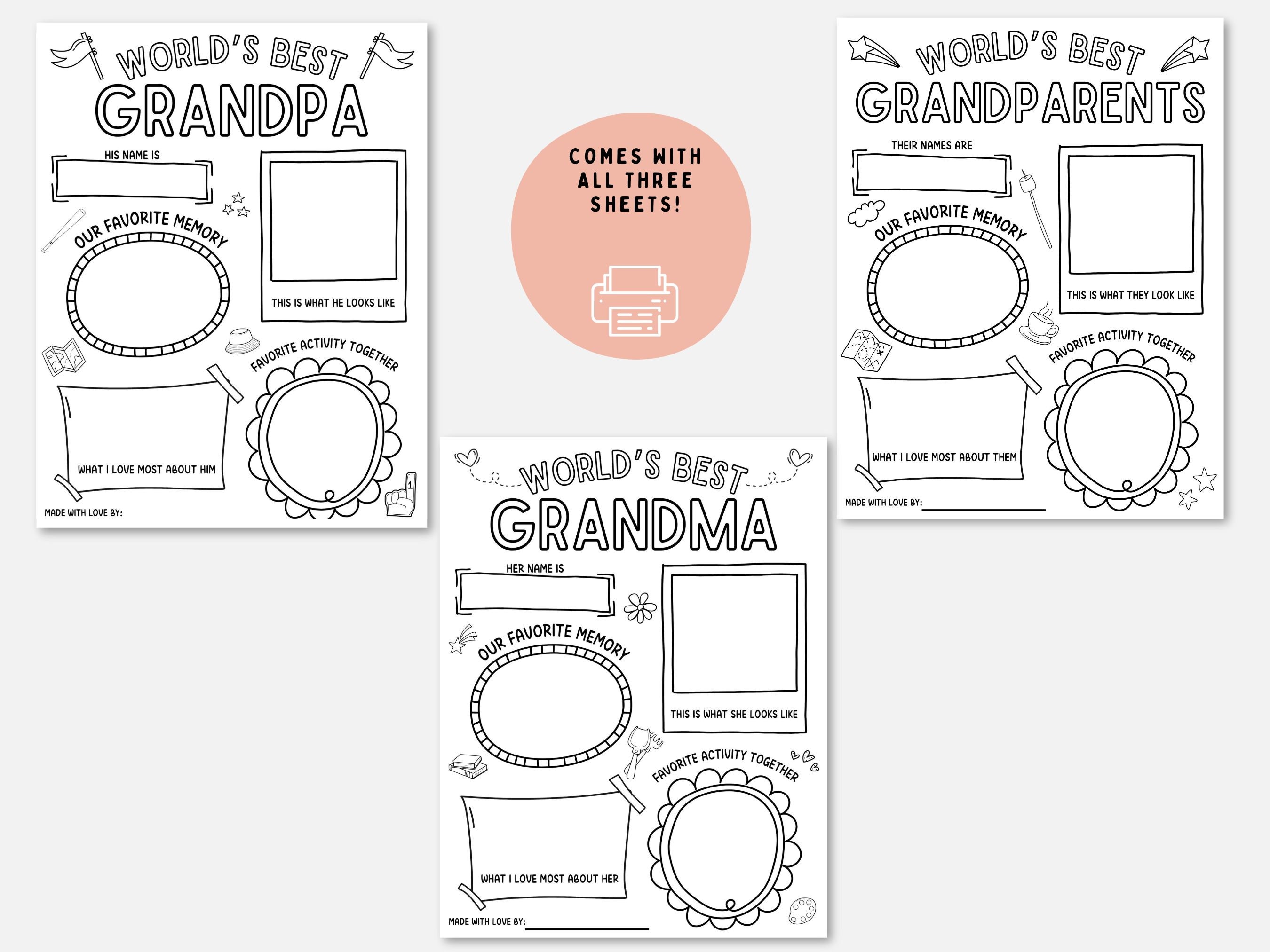 All About My Grandma & Grandpa Printable, Grandparents Day Activity ...
