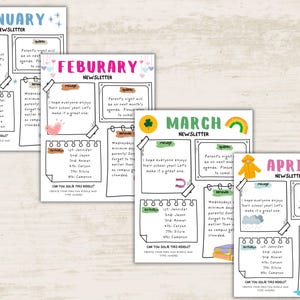 School Newsletter Template Bundle – 12 Editable Templates for Teachers ...