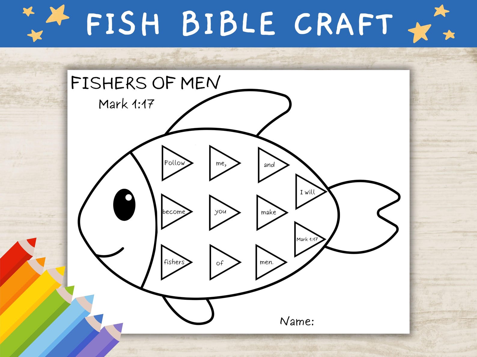 Fish Bible Craft for Kids, Bible Activity, Summer Christian Activity ...