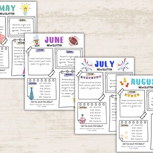 School Newsletter Template Bundle – 12 Editable Templates for Teachers ...