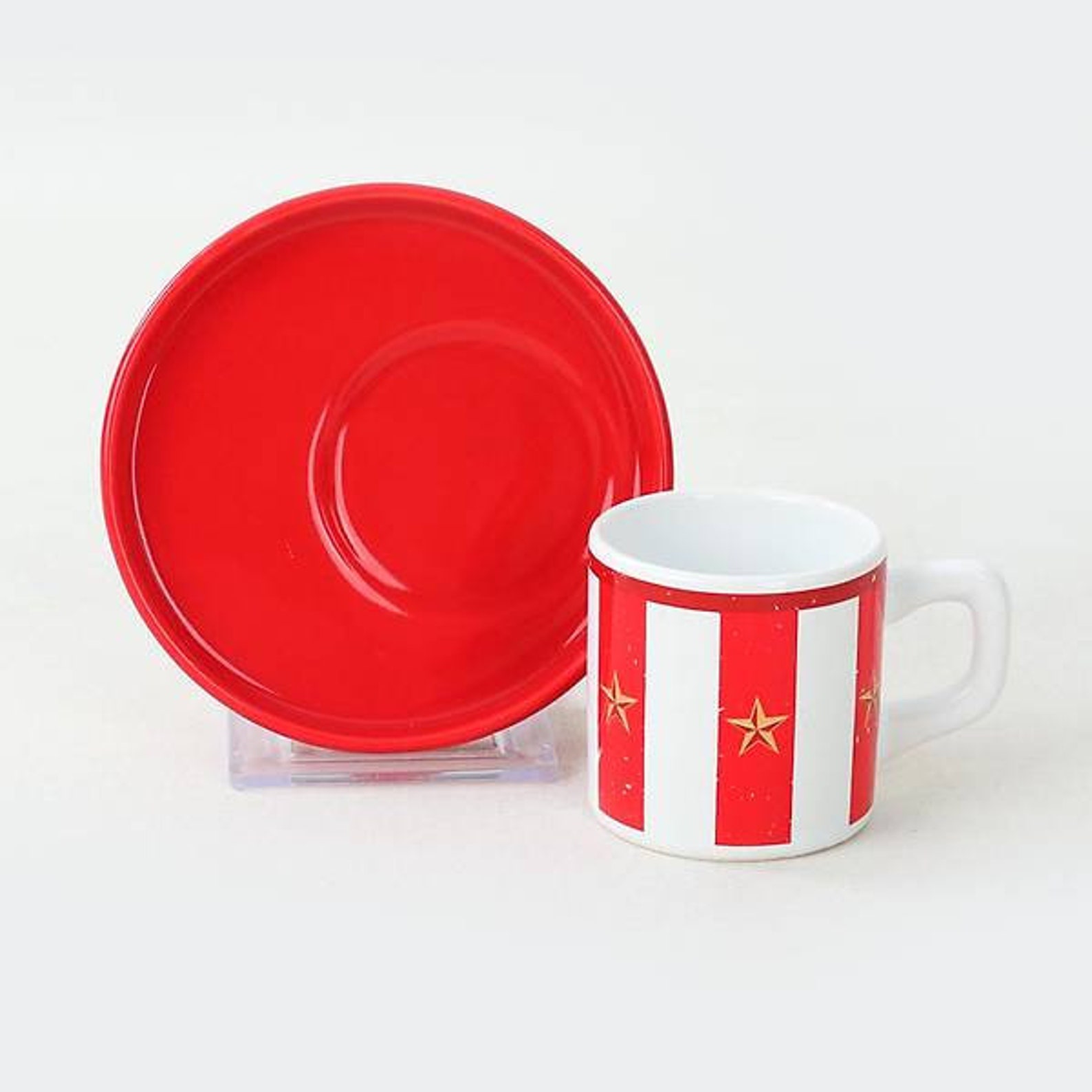 Porcelain Espresso Tea Cups With Saucers Set of 6 Fine Handmade ...