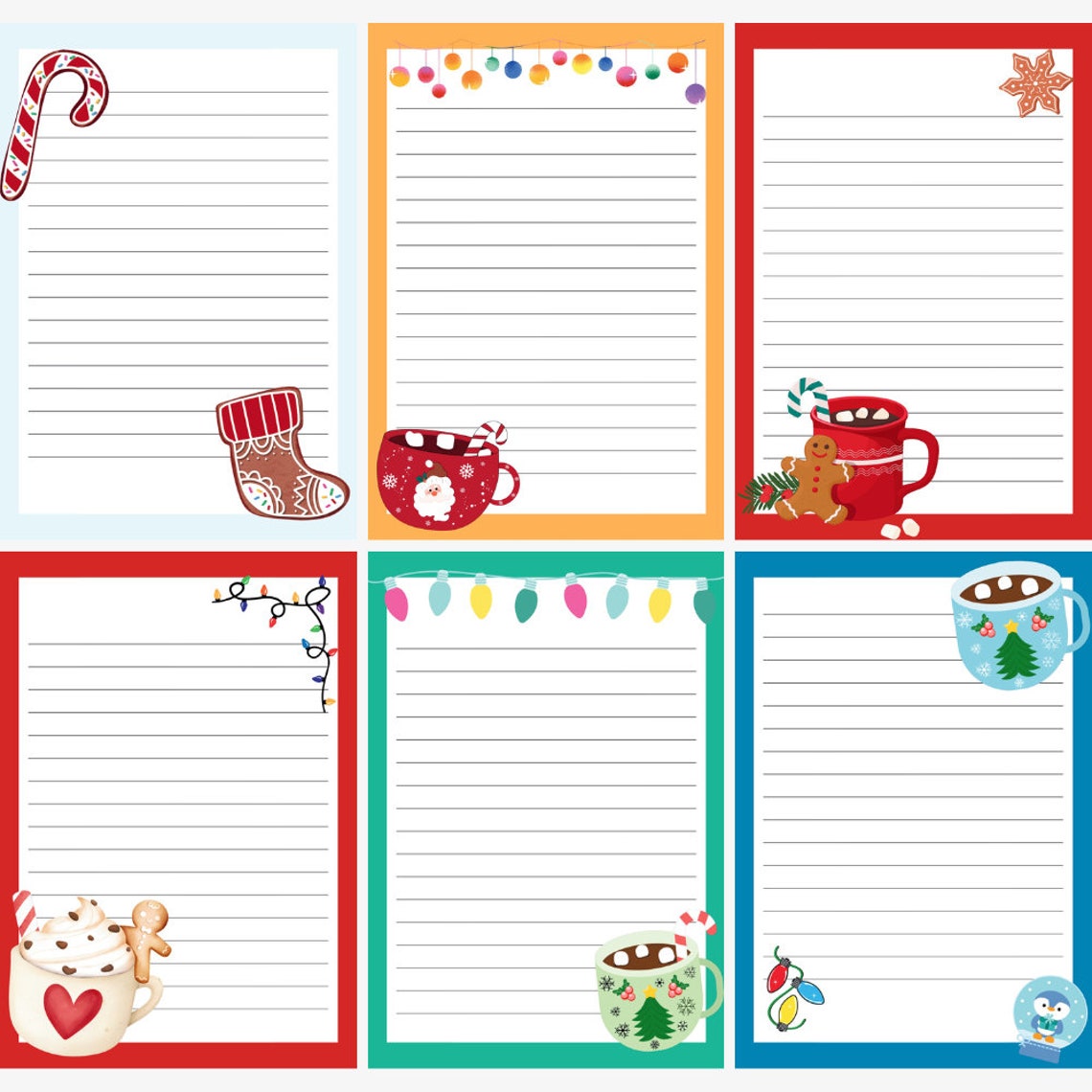 Christmas Stationery | Christmas Gift | Printable Christmas | Letter ...