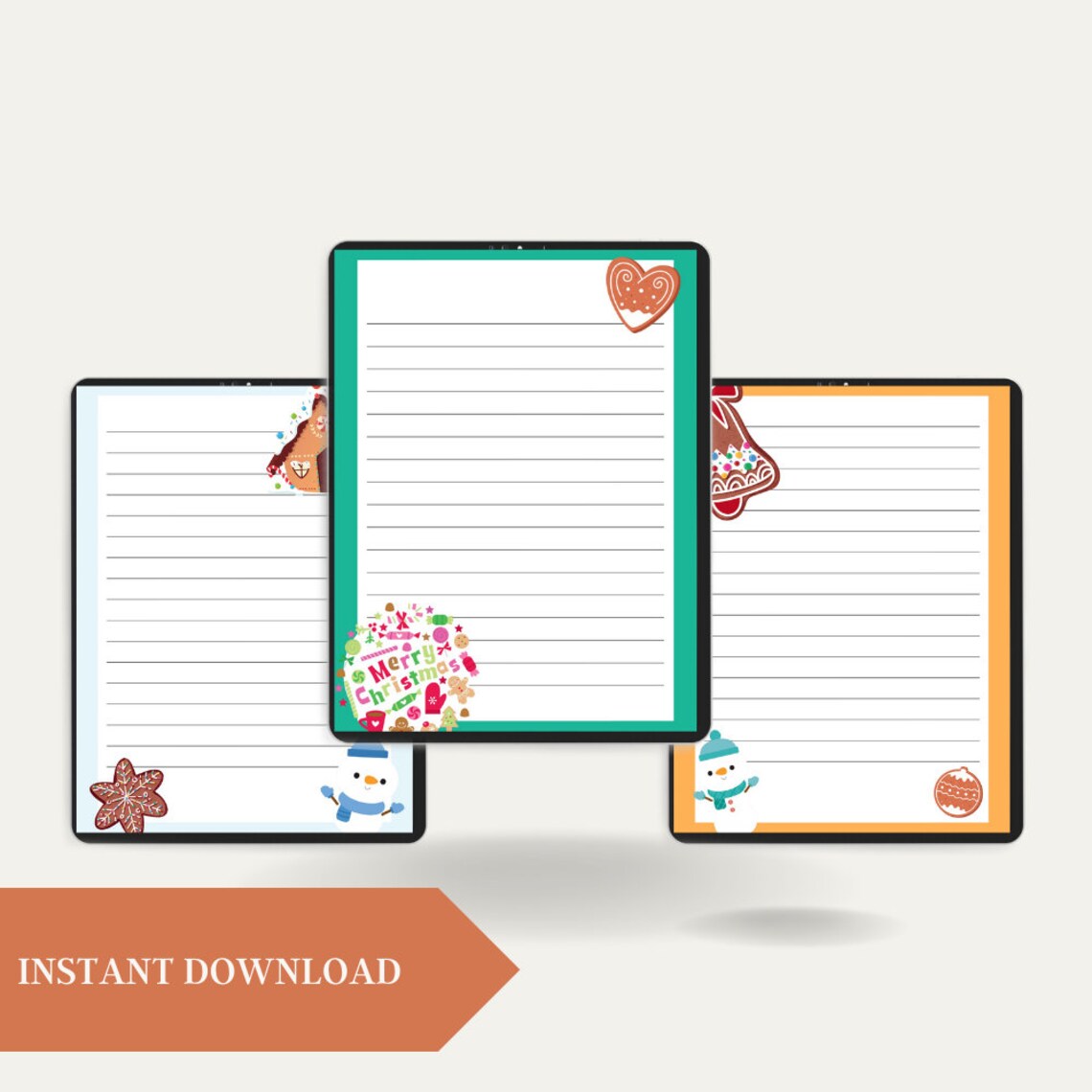 Christmas Stationery | Christmas Gift | Printable Christmas | Letter ...