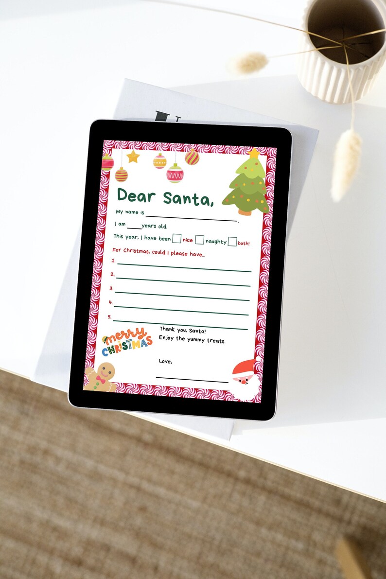 Letter to Santa | Kids Letter to Santa Claus | Christmas Wish List ...
