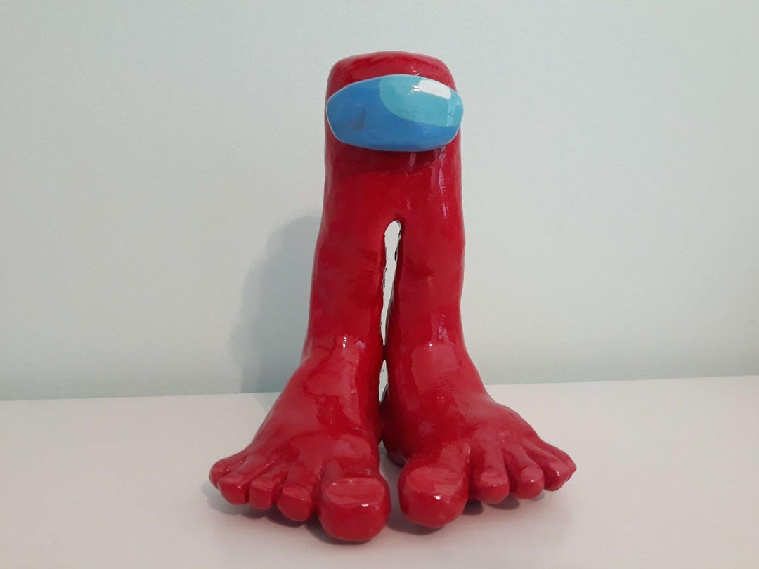Red Among Us Sculpture With Big Feet Meme - Etsy