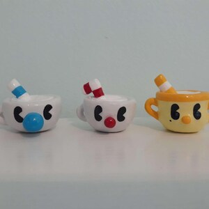Cuphead and Mugman and Ms. Chalice Mini Clay Figures - Etsy