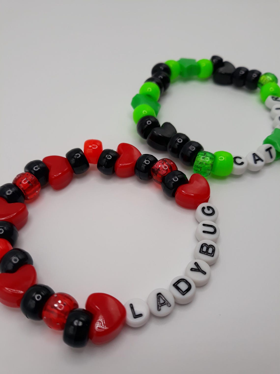 Spotted Red Bug and Black Cat Matching Best Friend Bracelets - Etsy