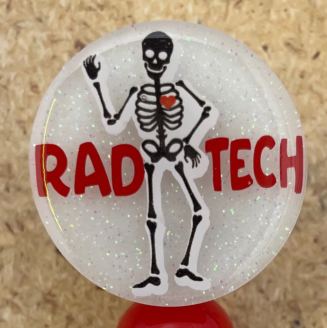 Radiology Technician XRAY Rad Tech Gift Skeleton Resin Badge Reel ...