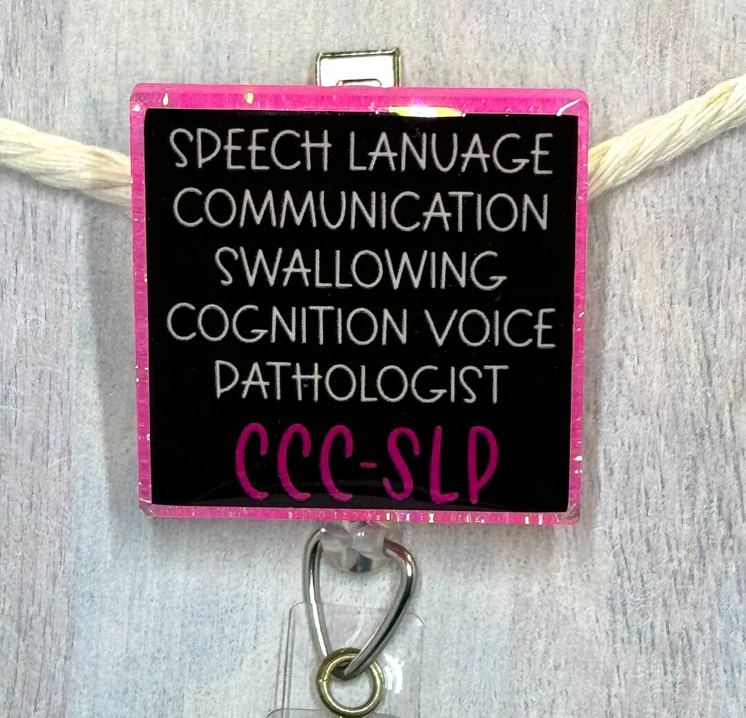 Speech Language Pathology Badge Holder Speech Therapy Gift for Speech ...